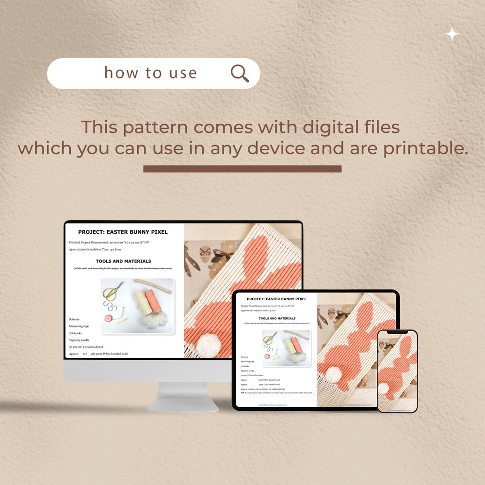 Easter Bunny Pixel Art - Digital PDF and Knot Guide
