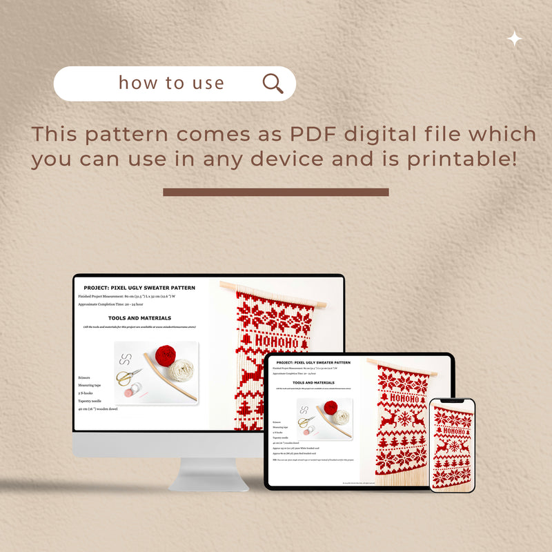 Christmas Ugly Sweater Pixel Pattern - Digital PDF and Knot Guide