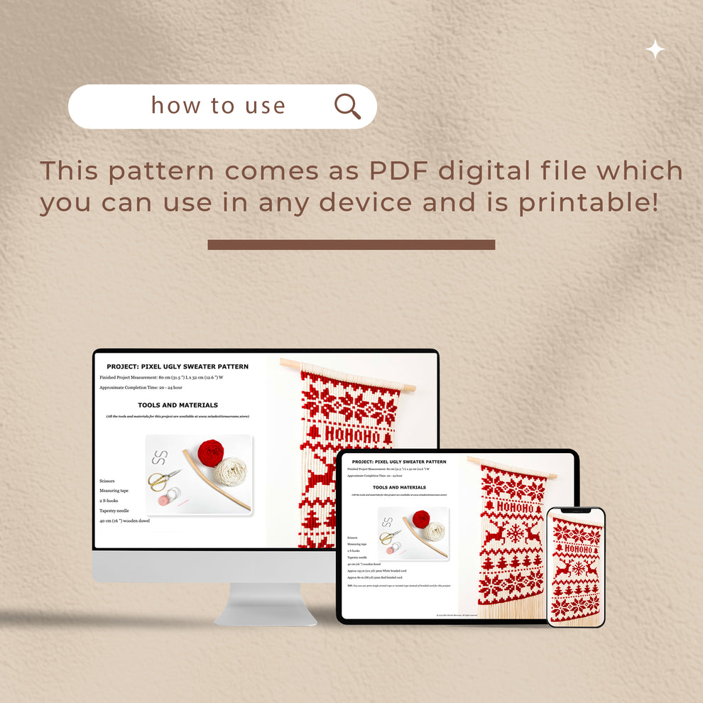Christmas Ugly Sweater Pixel Pattern - Digital PDF and Knot Guide ...