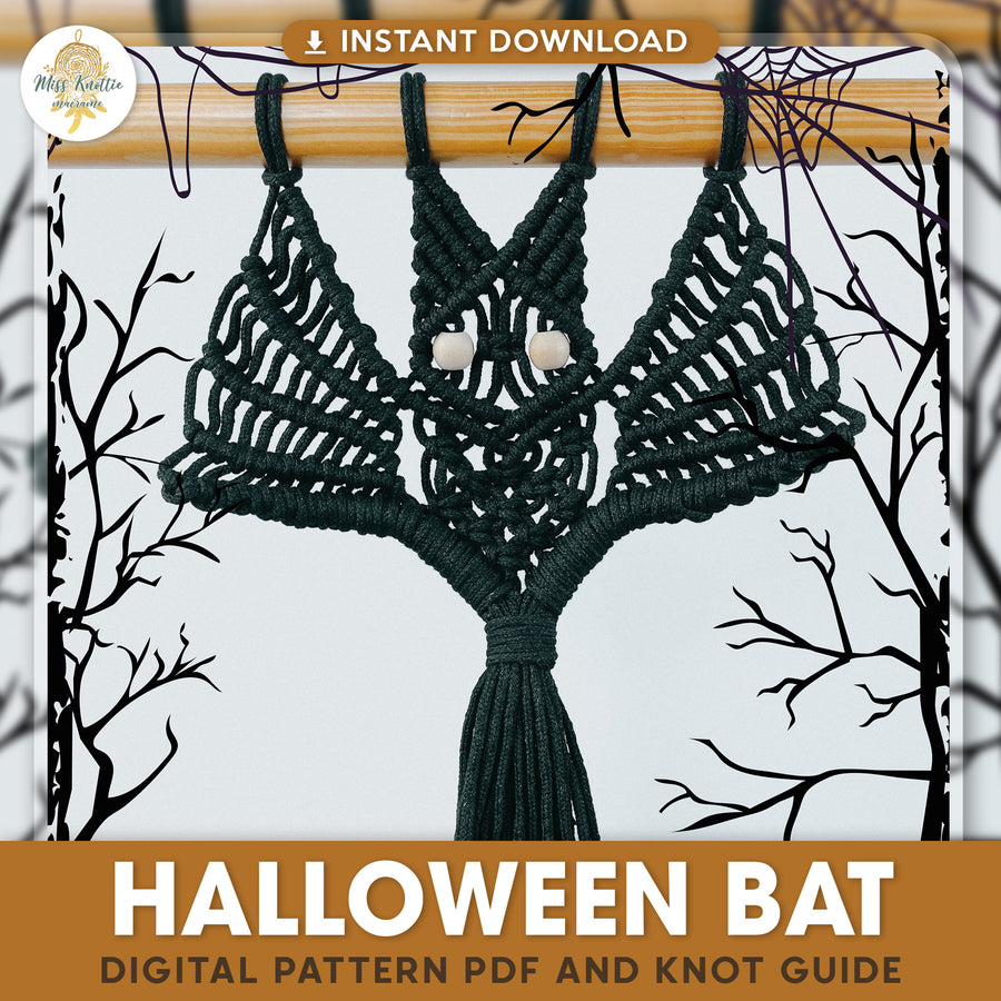 Halloween Bat Pattern - Digital PDF and Knot Guide