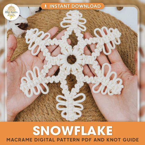 Macrame Snowflake Christmas Pattern - Digital PDF and Knot Guide – Miss ...