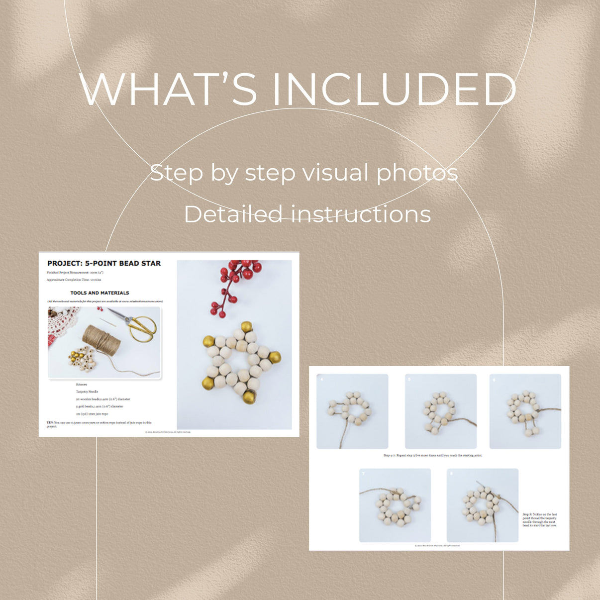 Christmas 5-Point Bead Star Pattern - Digital PDF and Knot Guide – Miss ...