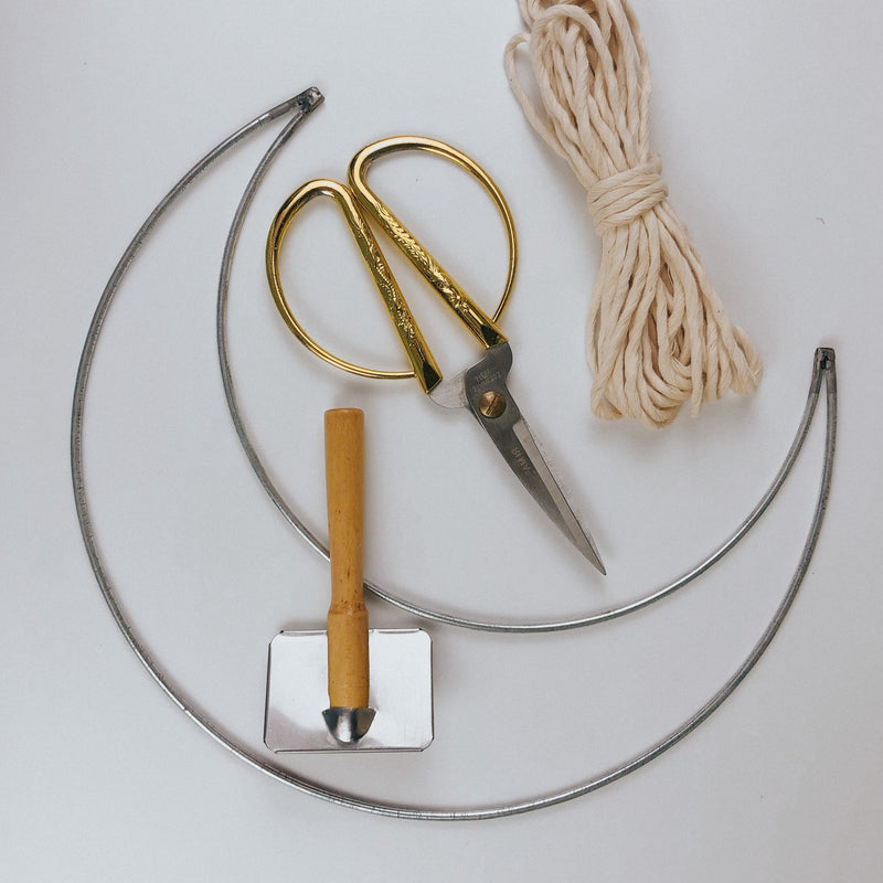 Crescent Moon Shape Metal Hoops - Miss Knottie Macrame