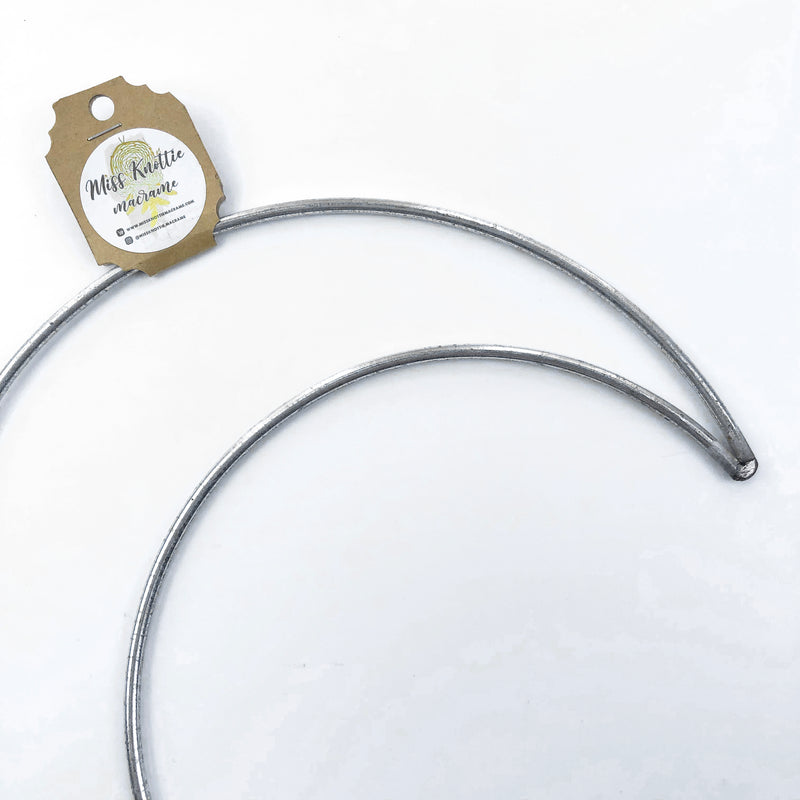 Crescent Moon Shape Metal Hoops - Miss Knottie Macrame