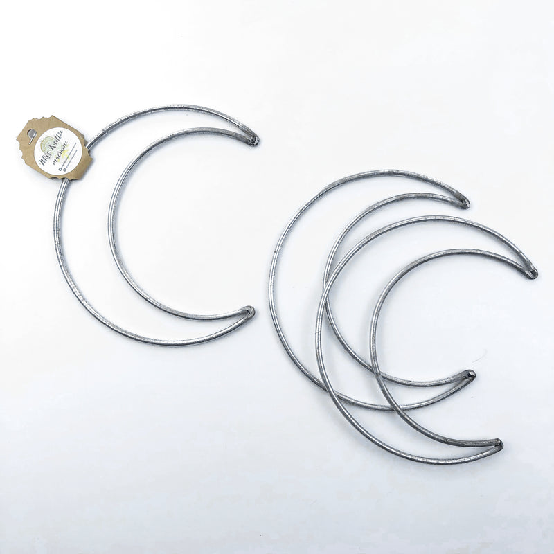 Crescent Moon Shape Metal Hoops - Miss Knottie Macrame